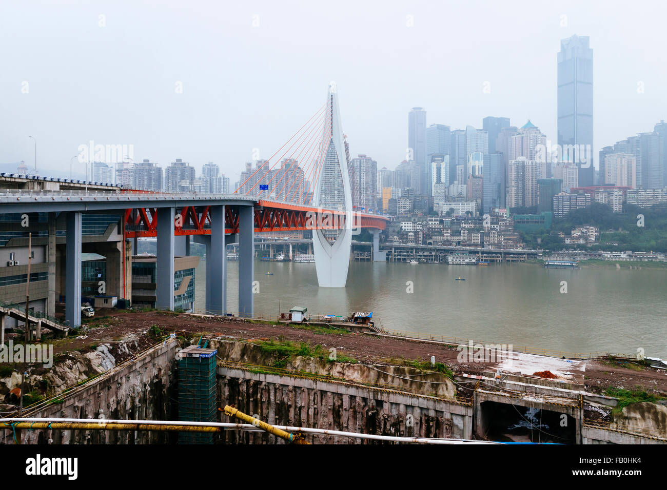 Chongqing, China - The view of buildings of Yuzhong peninsula and ...