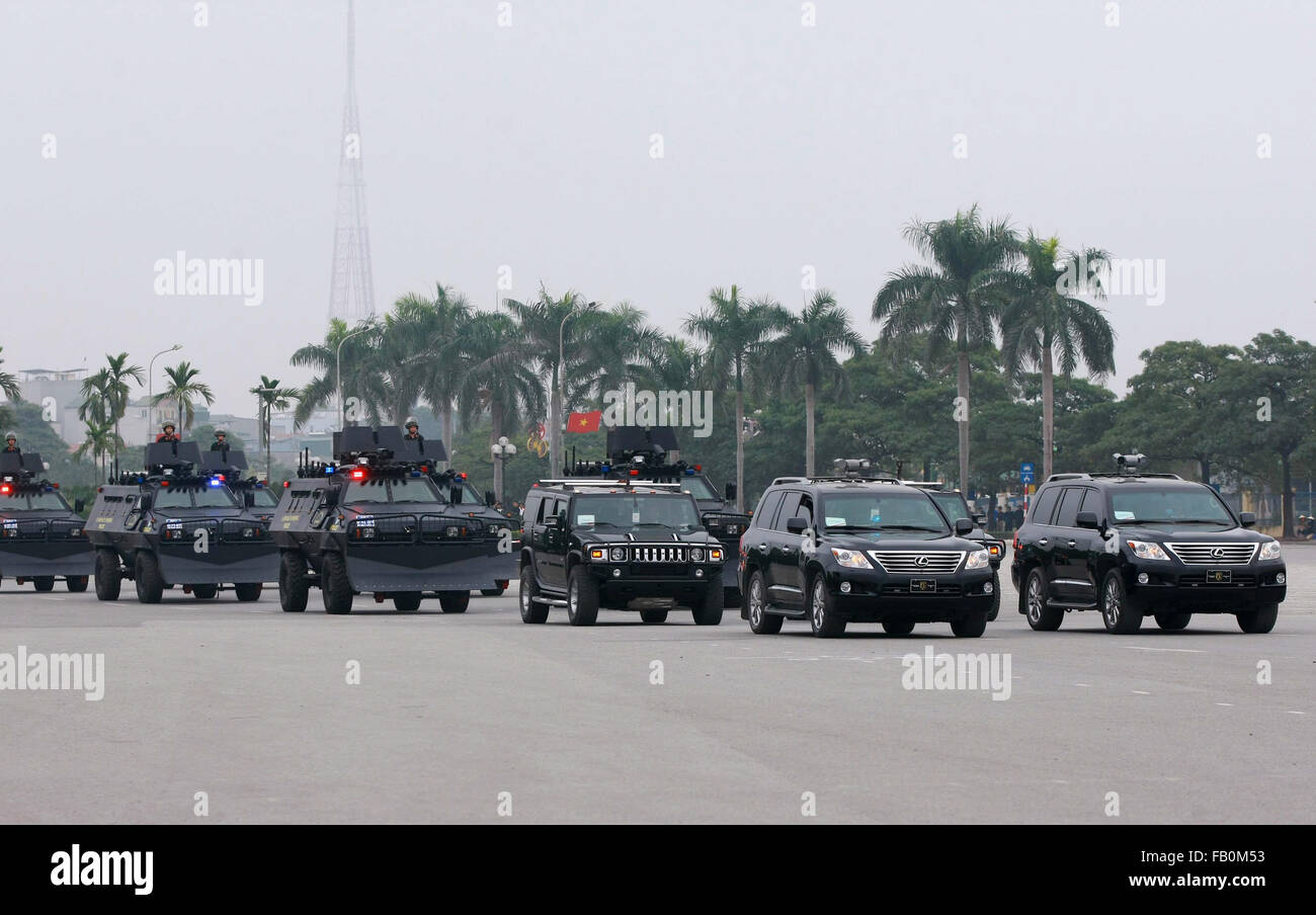 Hanoi. 7th Jan, 2016. Photo taken on Jan. 7, 2016 shows a rehearsal of ...