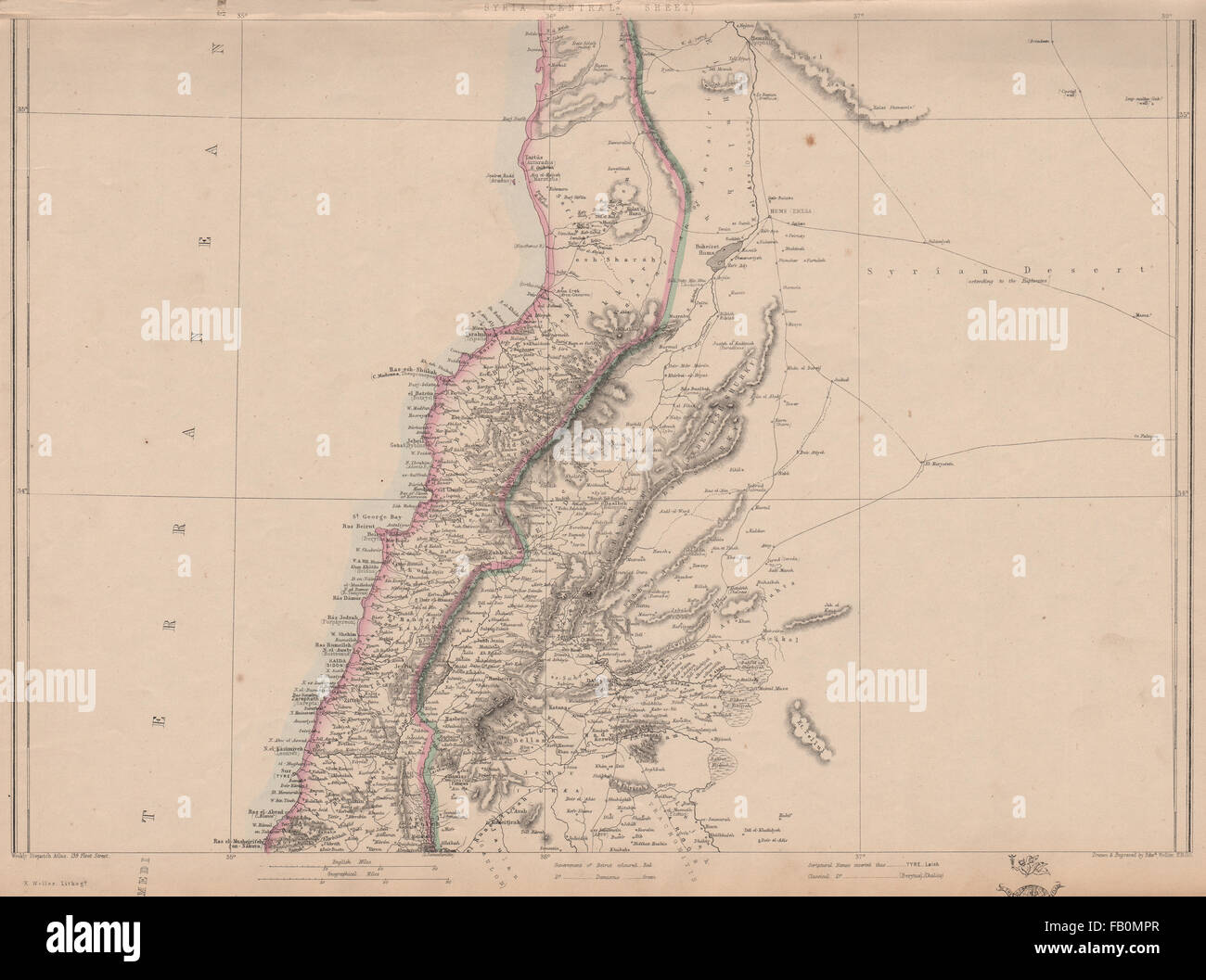 Vintage beirut map hi-res stock photography and images - Alamy