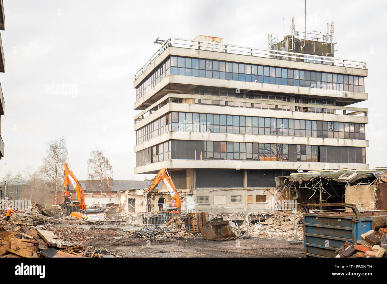 demolition of the old derelict Police Station , Bury , England Stock ...