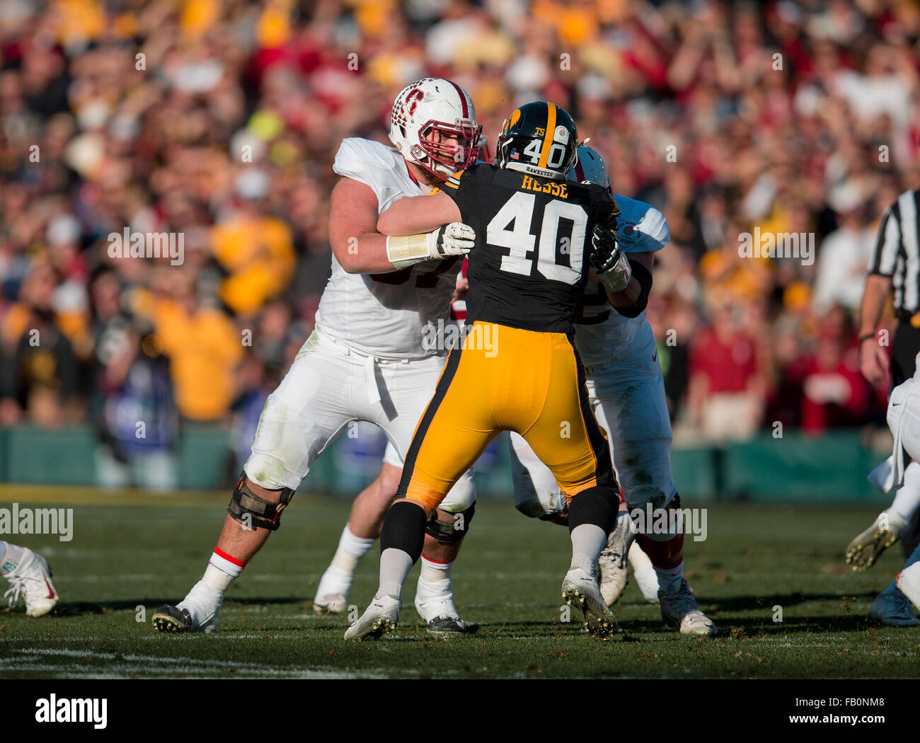 Pasadena, CA. 1st Jan, 2016. Stanford Cardinal offensive lineman (57 ...