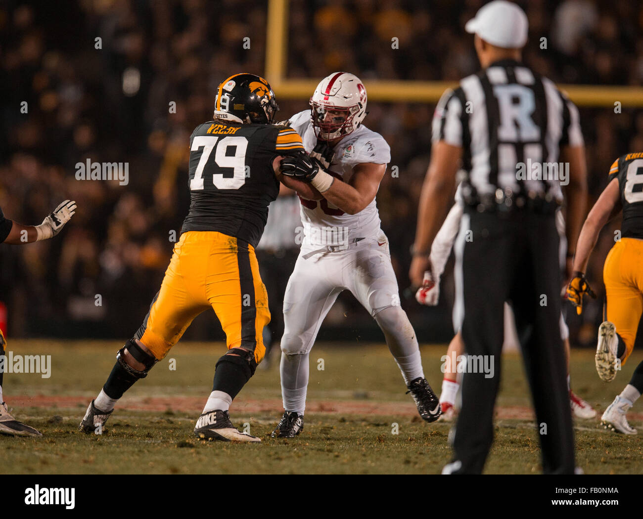 Pasadena, CA. 1st Jan, 2016. Stanford Cardinal tight end (80) Eric ...