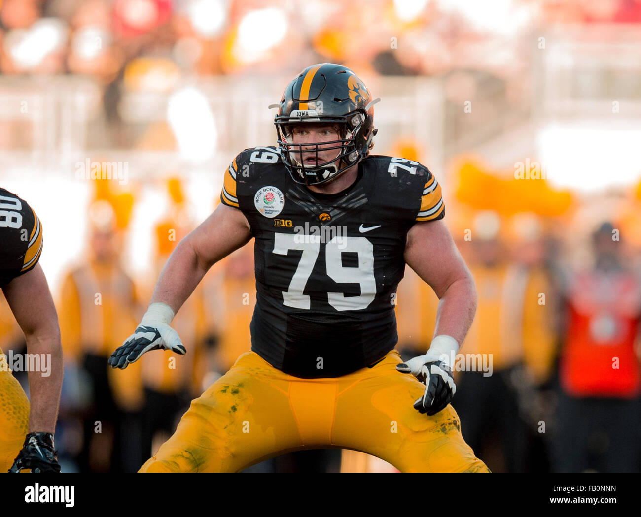 Pasadena, CA. 1st Jan, 2016. Iowa Hawkeyes offensive lineman (79) Sean ...