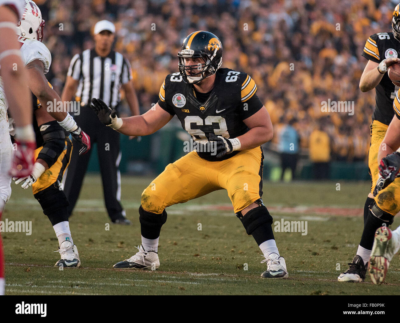 January 1, 2016 Pasadena, CA...Iowa Hawkeyes offensive lineman (63 ...