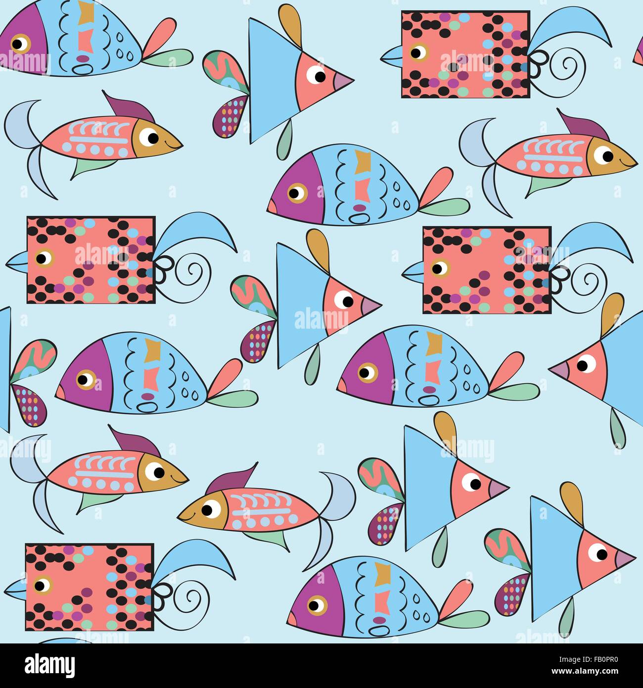 Colorful fish decoration Stock Vector Images - Alamy
