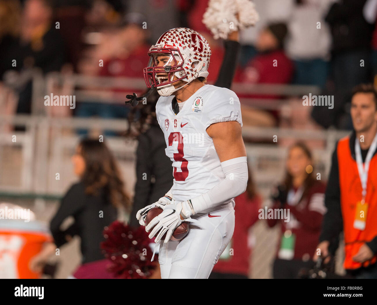 Pasadena, CA. 1st Jan, 2016. Stanford Cardinal wide receiver (3 ...