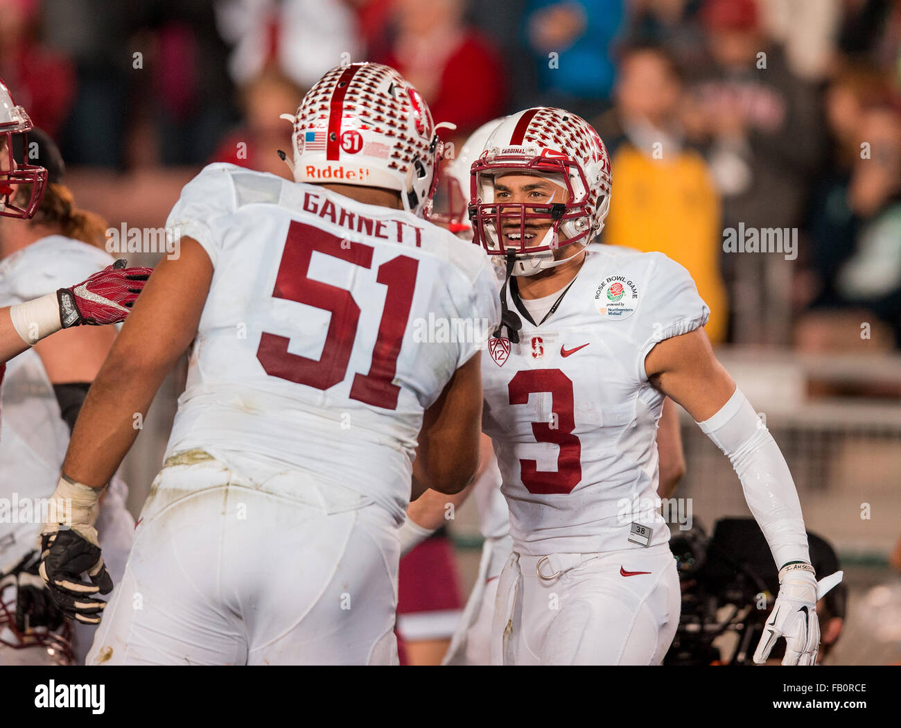 Pasadena, CA. 1st Jan, 2016. Stanford Cardinal wide receiver (3 ...