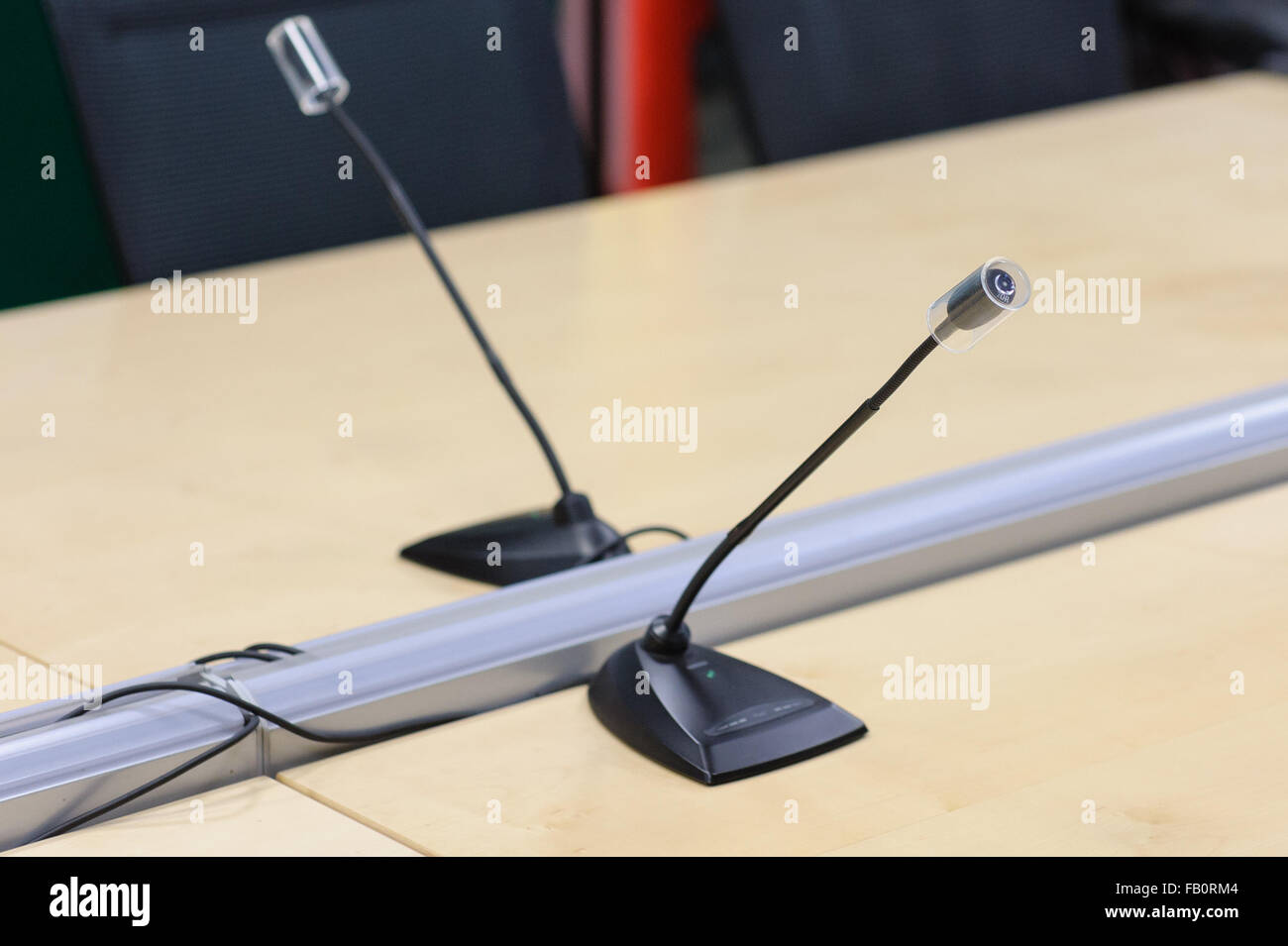 microphone on conference Stock Photo - Alamy