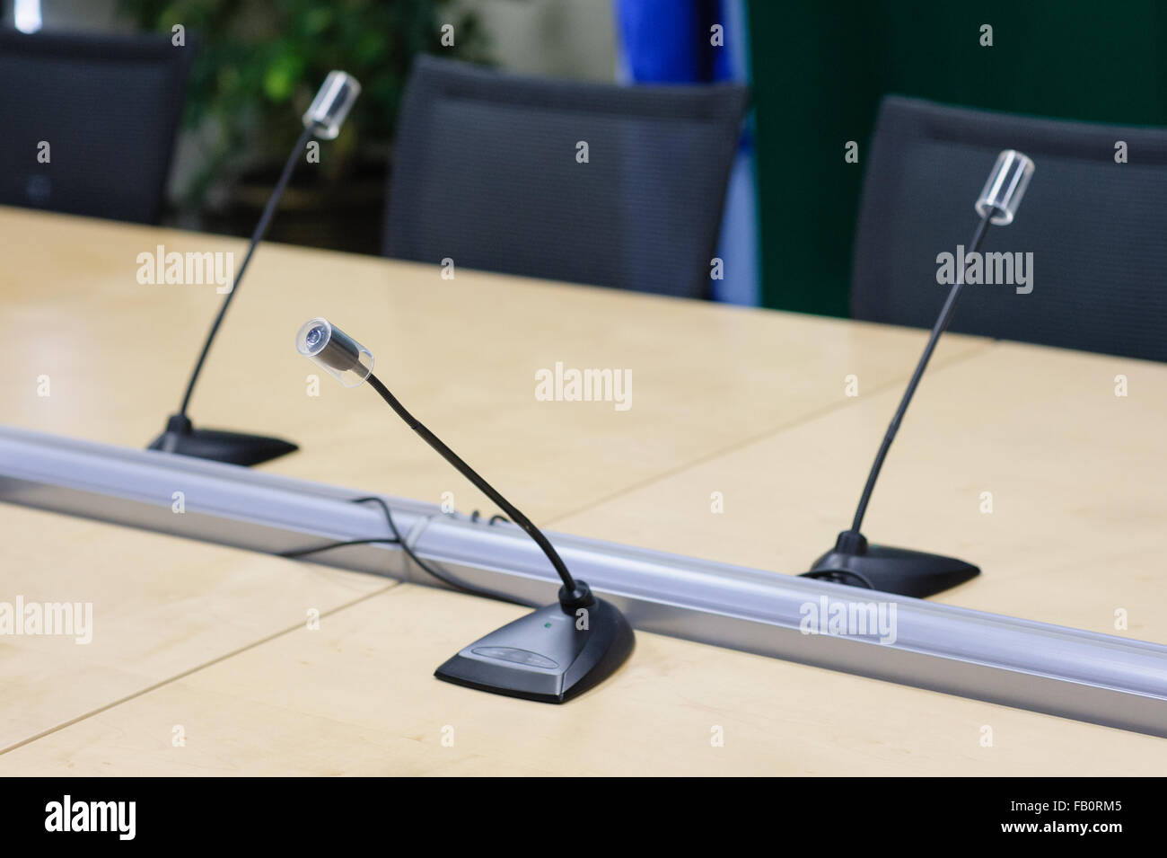 microphone on conference Stock Photo - Alamy