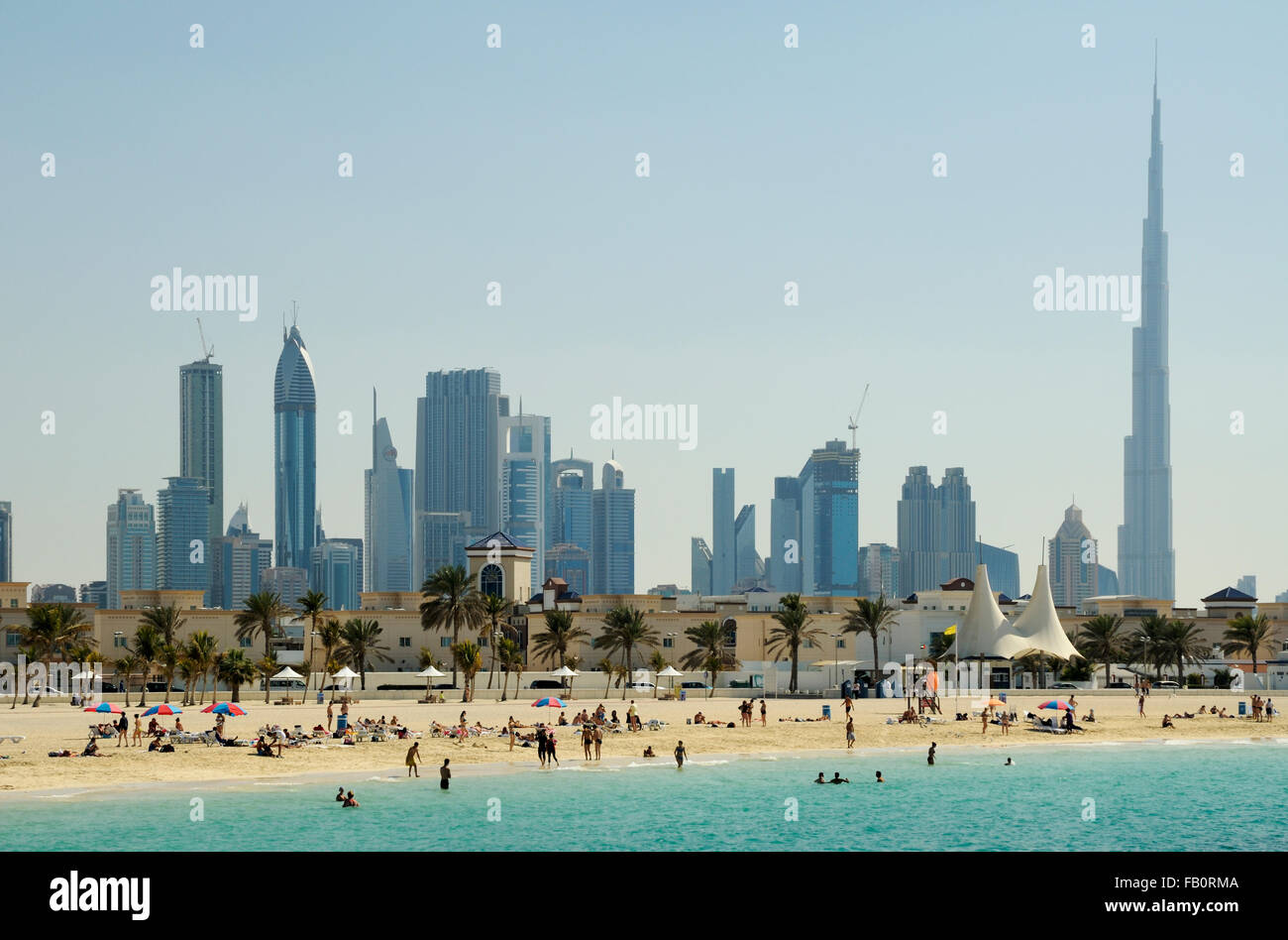 Jumeira Open Beach, Jumeira, Dubai, United Arab Emirates Stock Photo ...