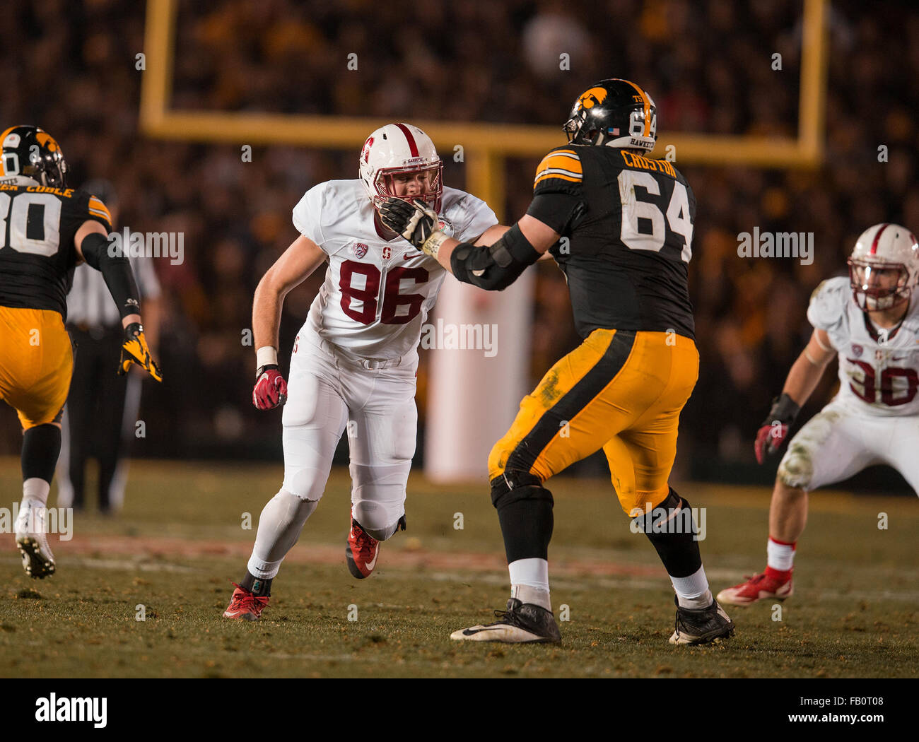 Pasadena, CA. 1st Jan, 2016. Stanford Cardinal outside linebacker (86 ...