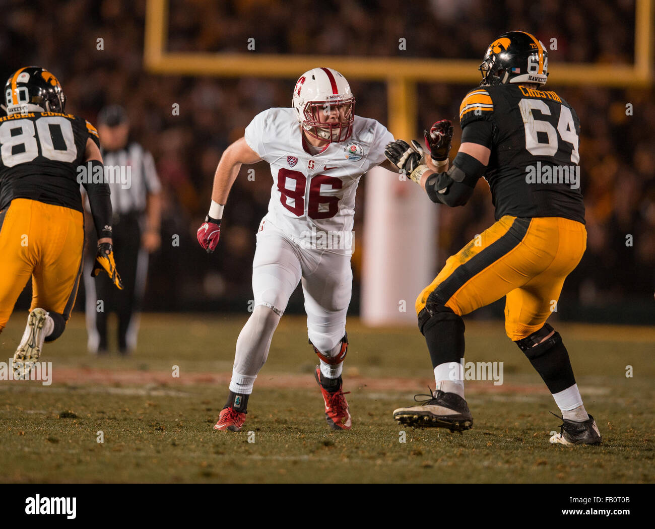 Pasadena, CA. 1st Jan, 2016. Stanford Cardinal outside linebacker (86 ...