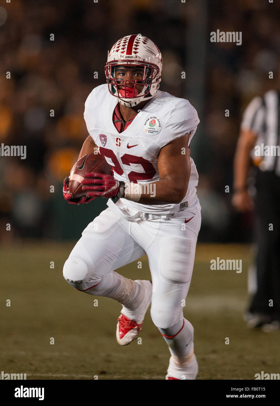 Pasadena, CA. 1st Jan, 2016. Stanford Cardinal running back (22 ...