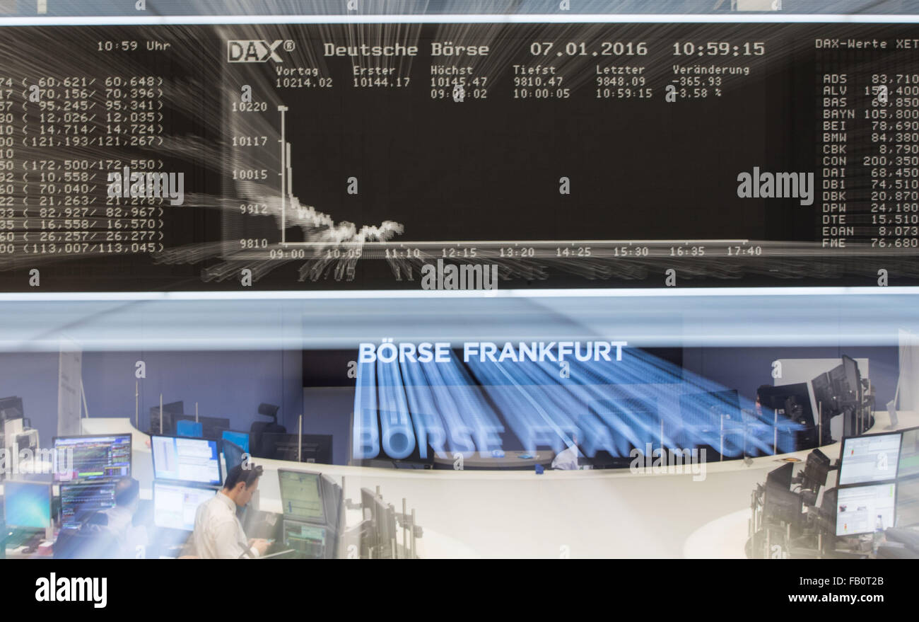 Frankfurt am Main, Germany. 7th January, 2016. A zooming shot shows ...