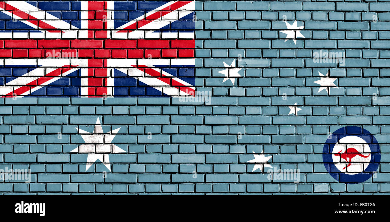 flag of Royal Australian Air Force painted on brick wall Stock Photo ...