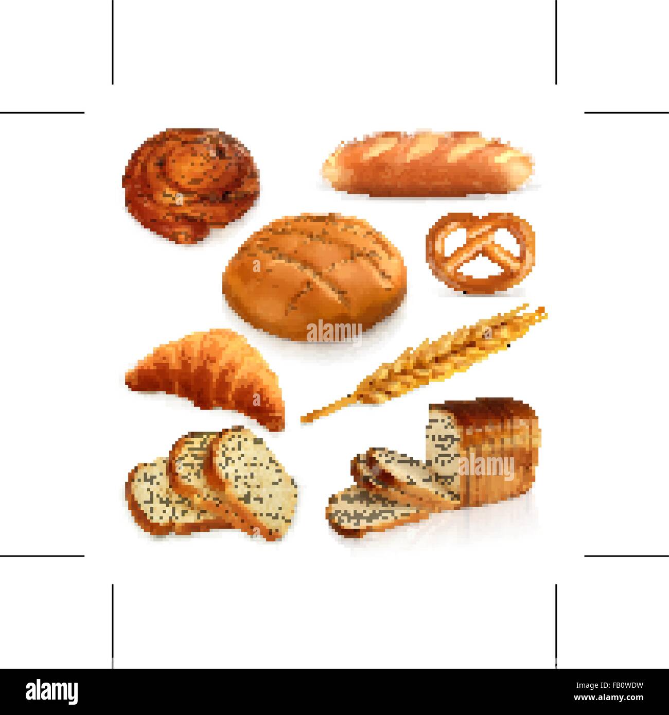 Round loaf rye bread Stock Vector Images - Alamy