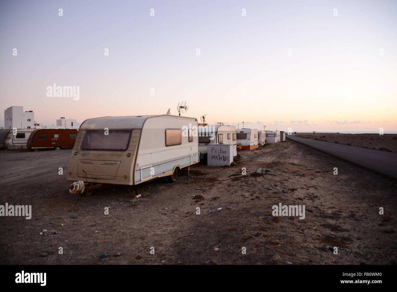 Caravan Park in the Desert Stock Photo - Alamy