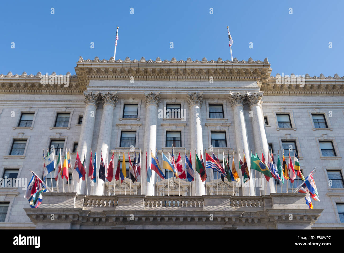 Flags building facade hi-res stock photography and images - Alamy