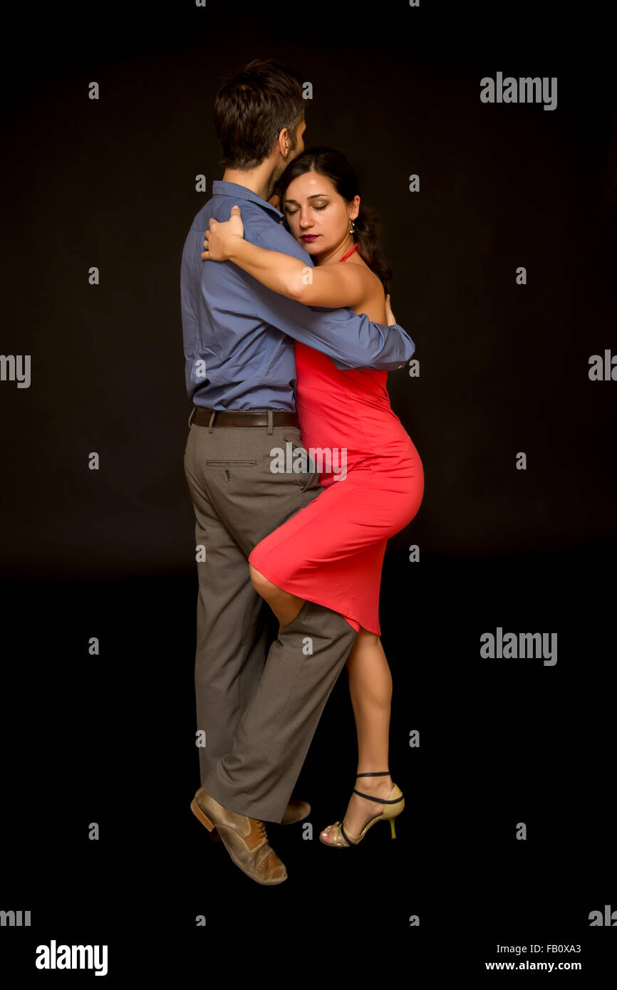 View at couple tango dancers Stock Photo - Alamy