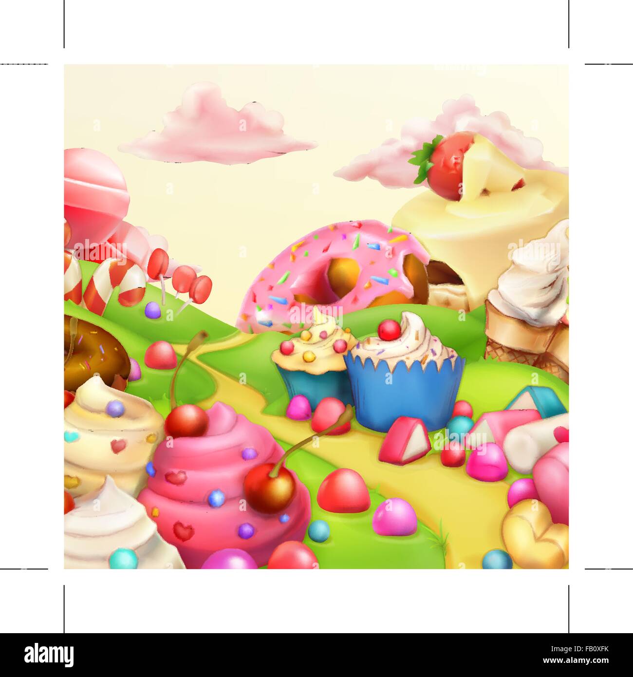 Sweet landscape vector background Stock Vector Image & Art - Alamy