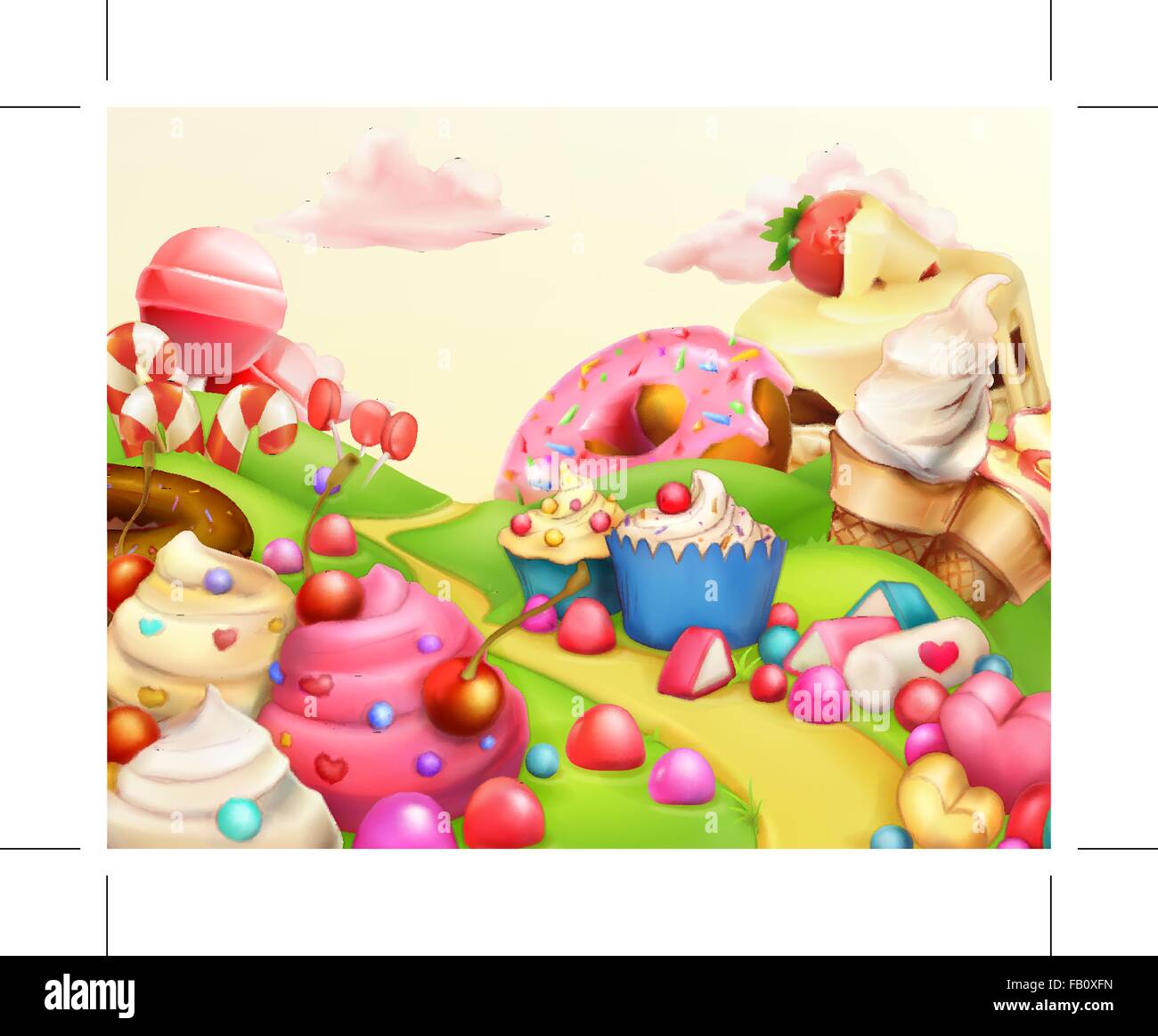 Sweet landscape, vector background Stock Vector Image & Art - Alamy