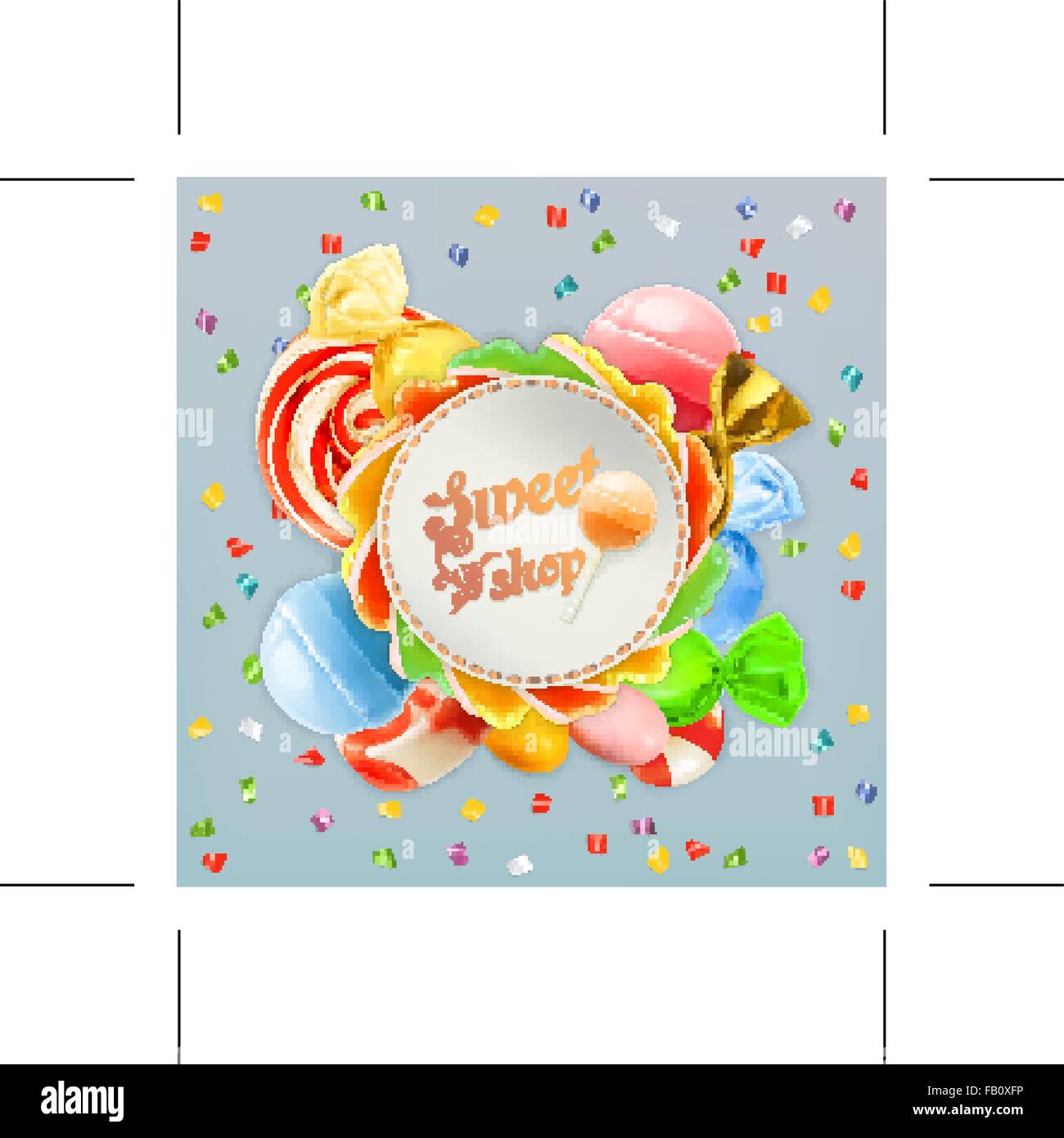 Round wrapped sweet candy Stock Vector Images - Alamy