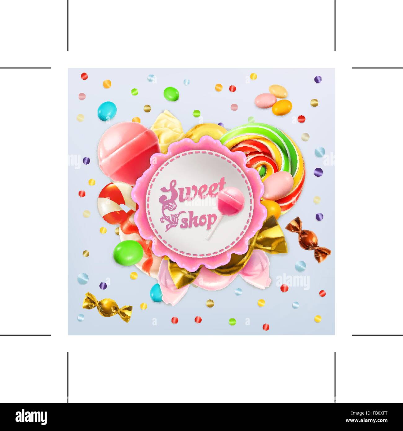 Round wrapped sweet candy Stock Vector Images - Alamy