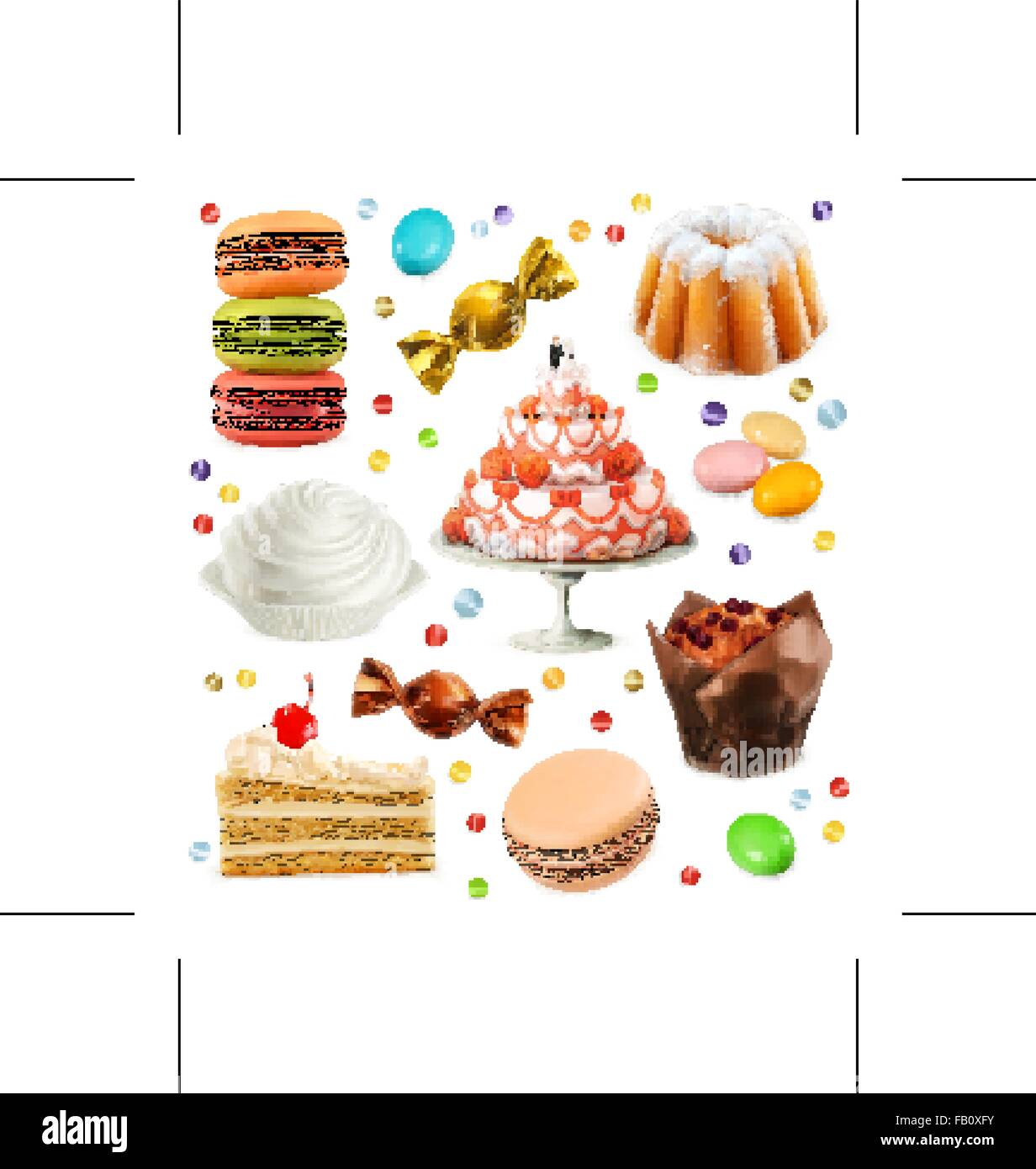 Sweets, set of vector icons Stock Vector Image & Art - Alamy