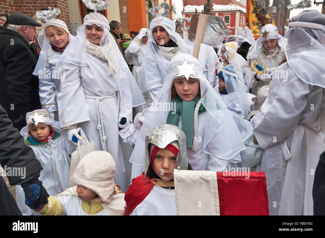 Children, mothers at Epiphany (Three Kings) Holiday procession at ...