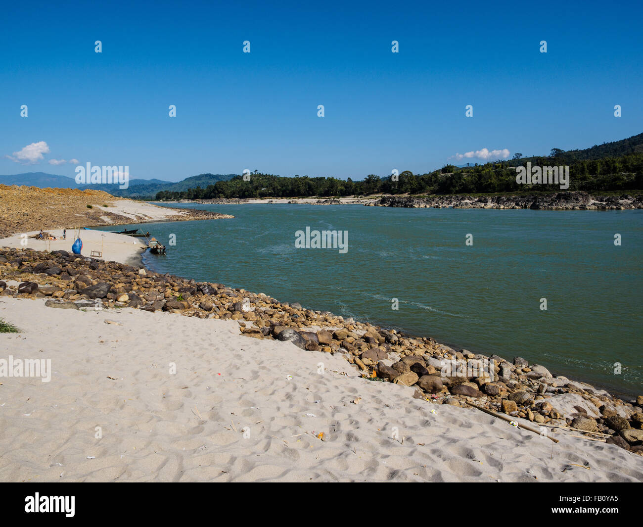 View at Myitsone, the confluence of N'mai and Mali rivers Stock Photo ...