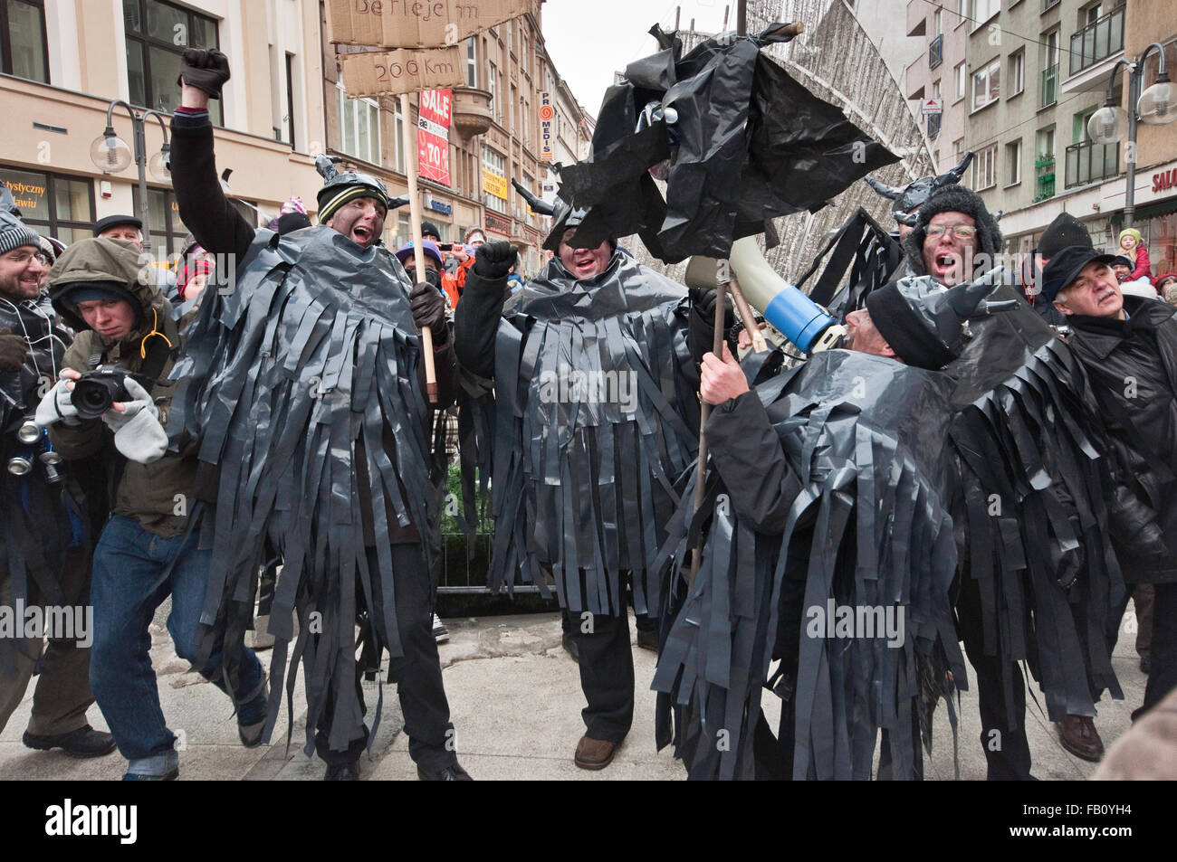 Reenactors as devils trying to stop Three Wise Men at Epiphany (Three ...