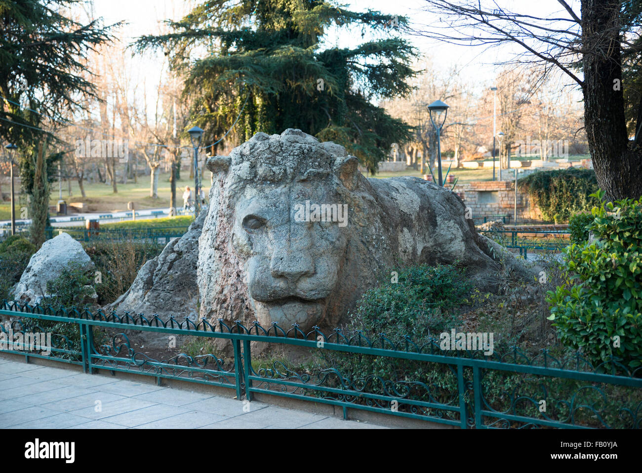 Stone lion in Ifran, Morocco, Africa Stock Photo - Alamy