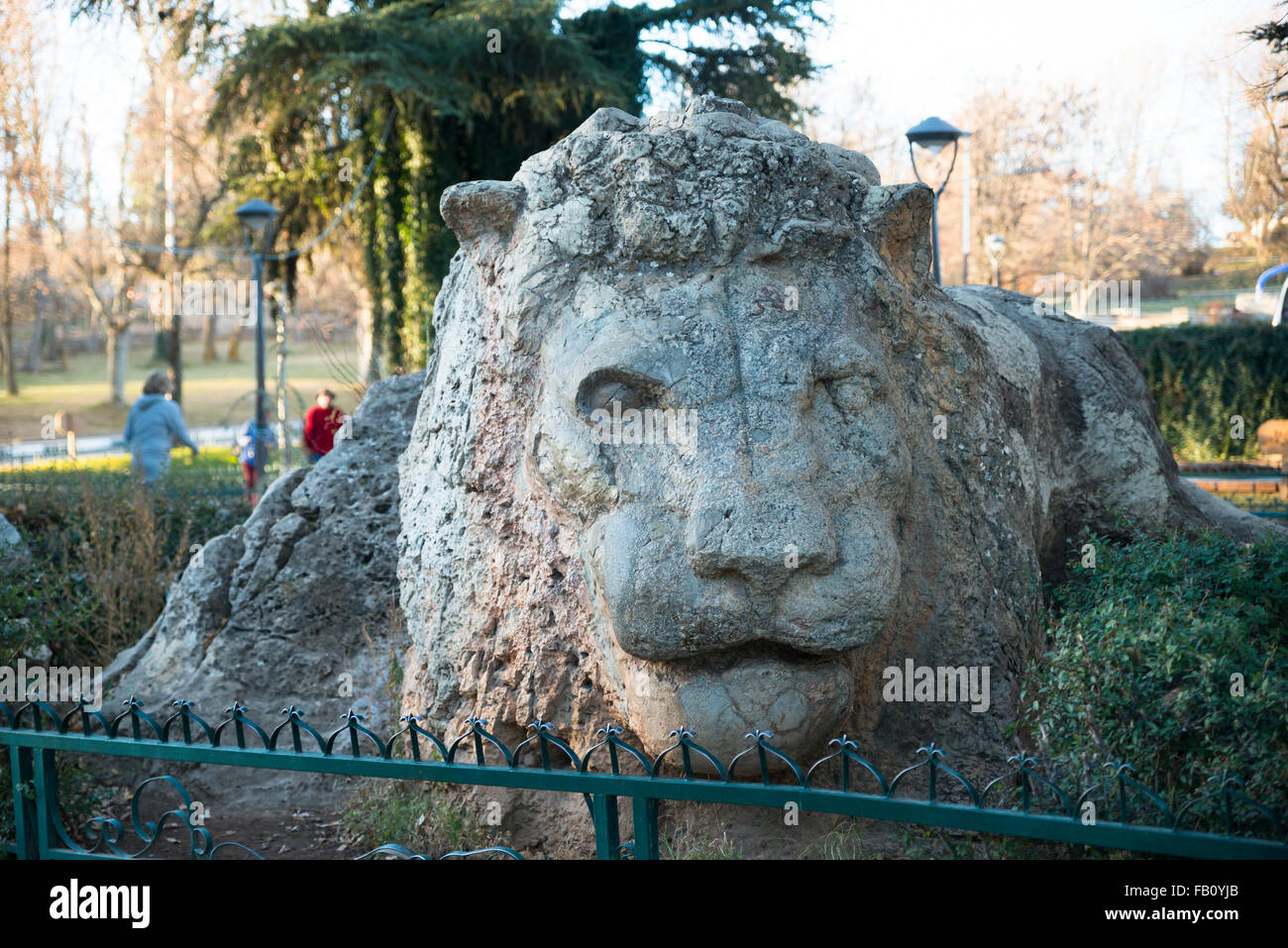 Stone lion in Ifran, Morocco, Africa Stock Photo - Alamy