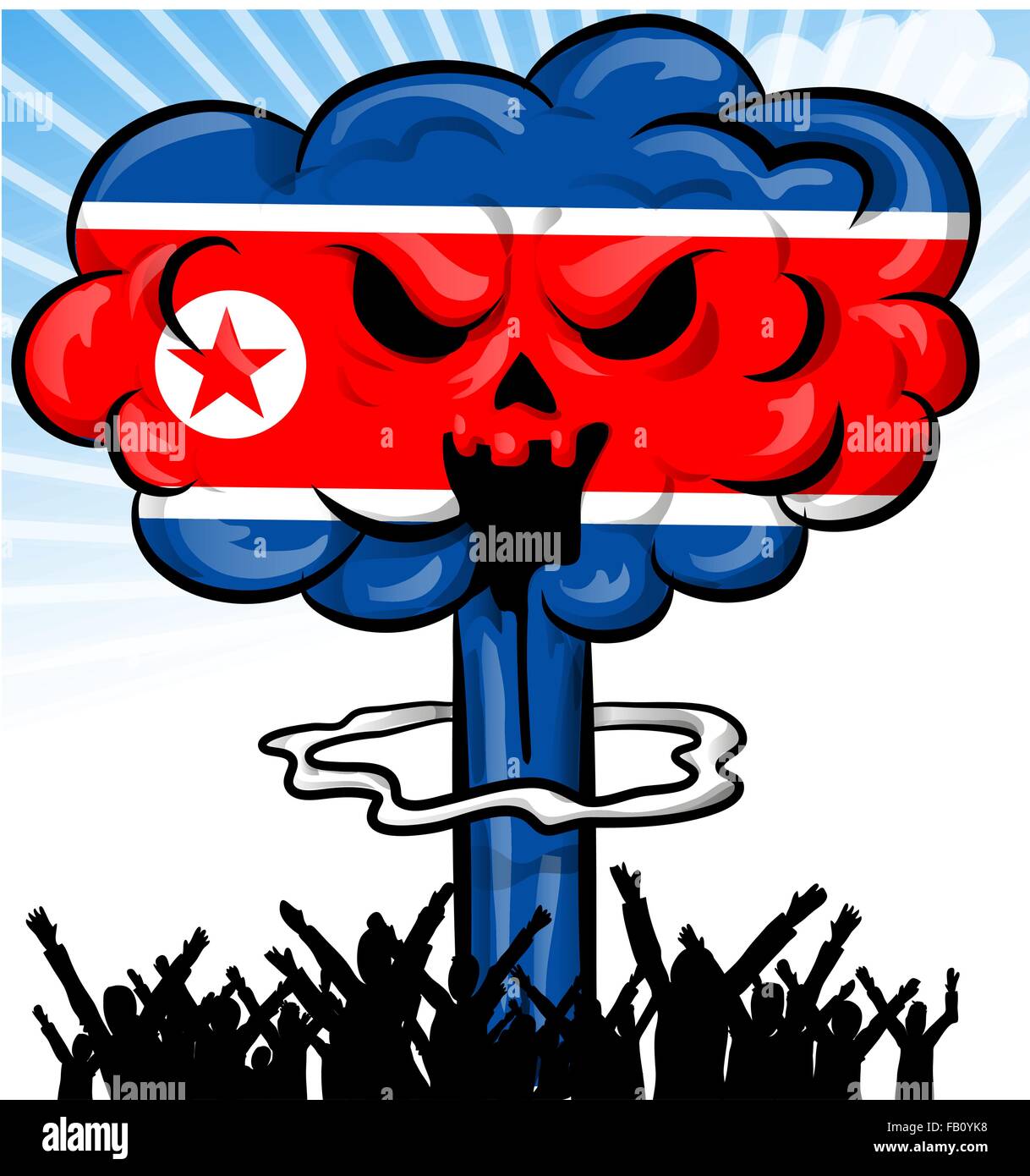 Flag north korea on world Stock Vector Images - Alamy