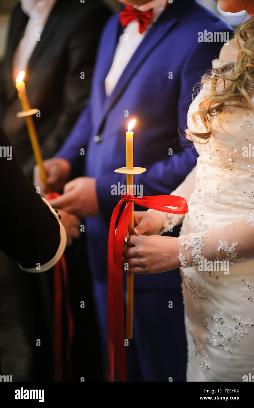 groom and bride in orthodox christian church Stock Photo - Alamy