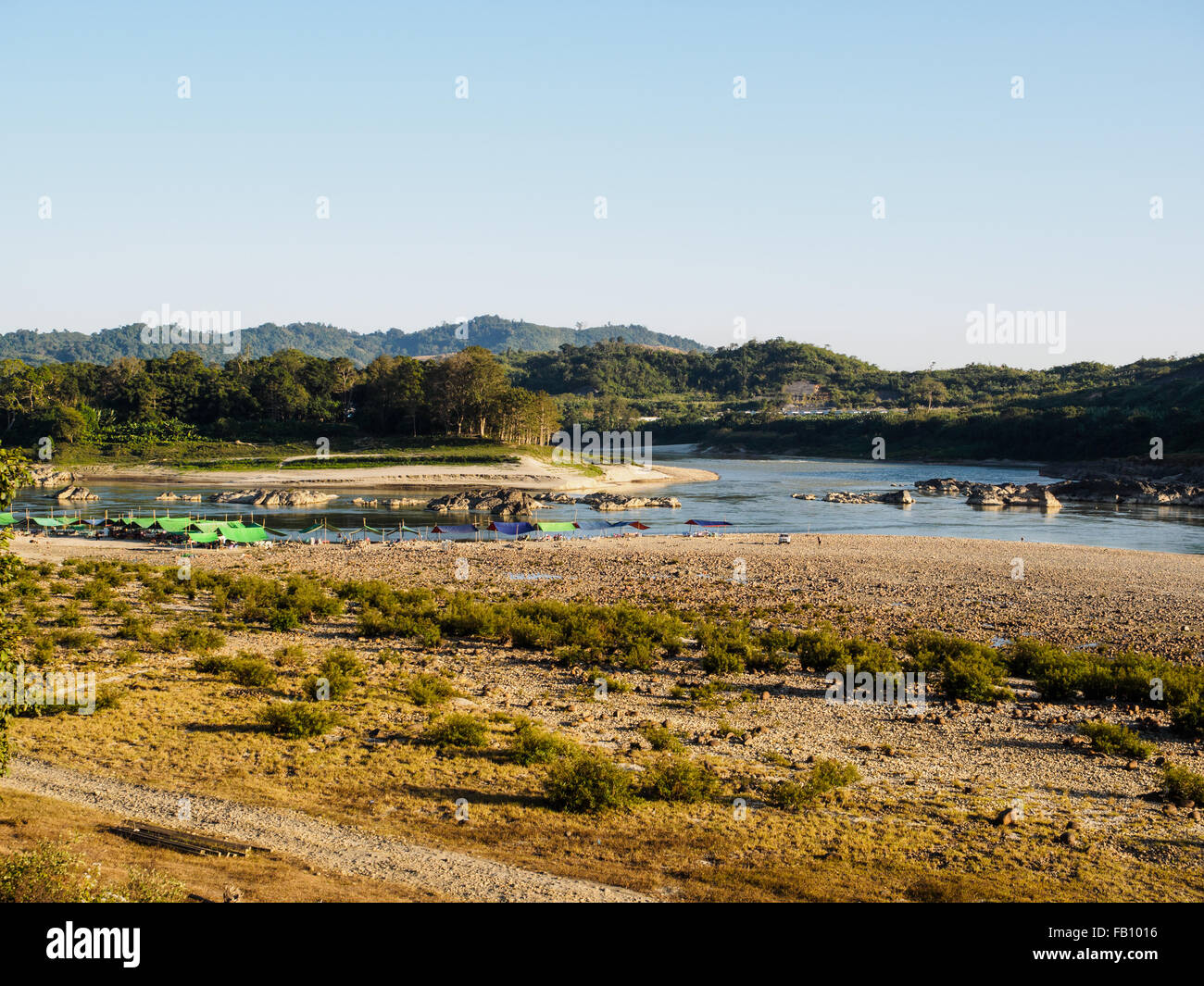 View at Myitsone, the confluence of N'mai and Mali rivers Stock Photo ...
