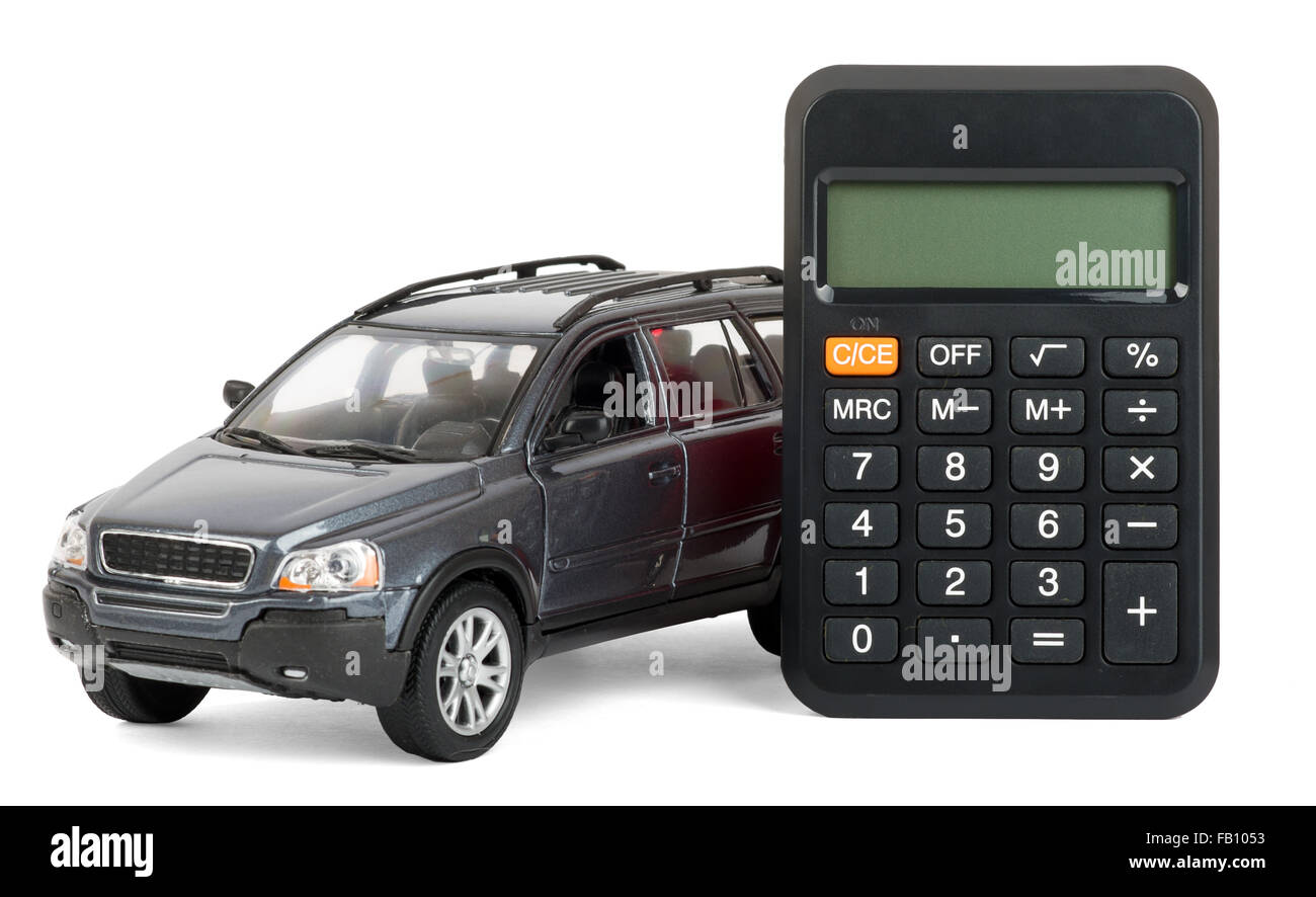 Car with big calculator Stock Photo - Alamy