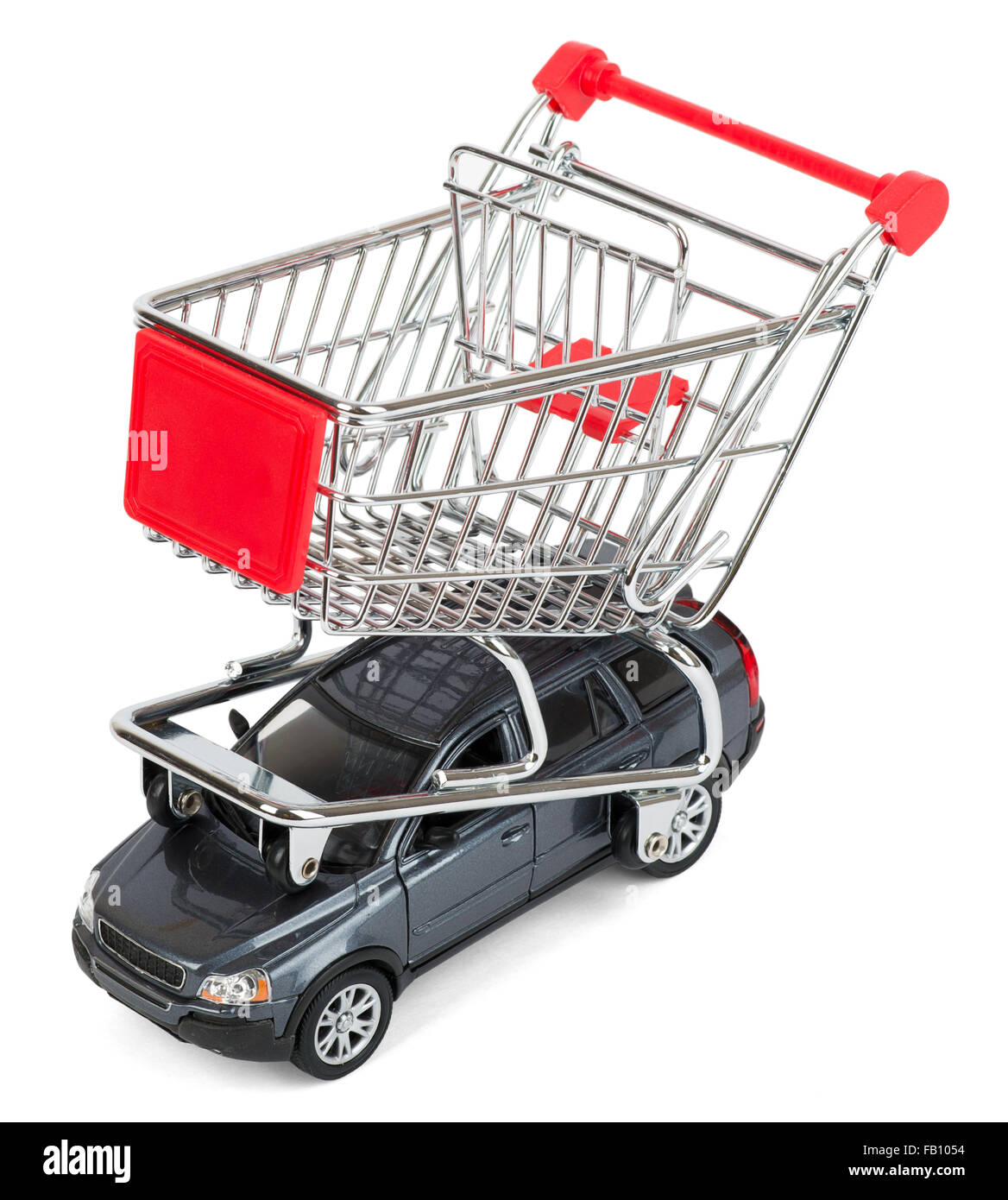 Shopping cart on car Stock Photo - Alamy