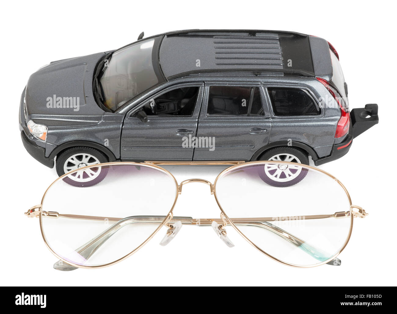 Car with glasses Stock Photo - Alamy