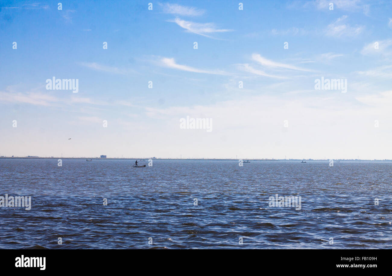 Kafr el-Sheikh, Egypt. 07th Jan, 2016. A fisherman at Lake Burullus, it ...