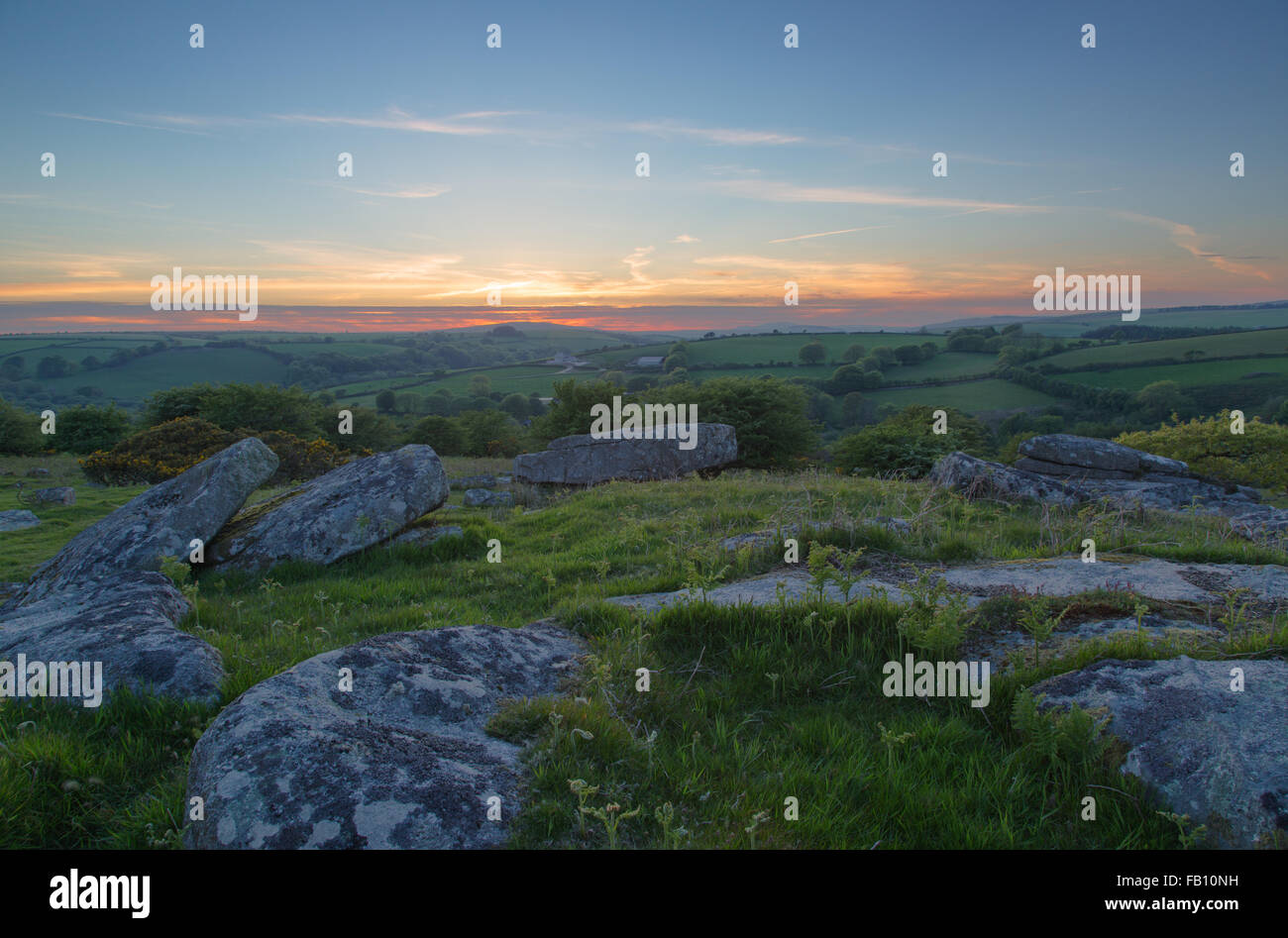 Sunset over Bodmin Moor from Siblyback Lake Stock Photo - Alamy