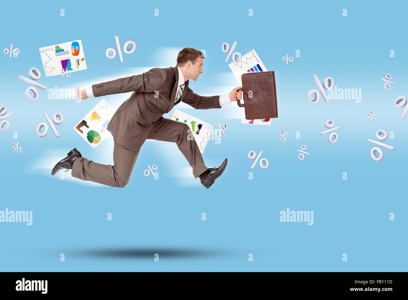 Businessman running forward Stock Photo - Alamy