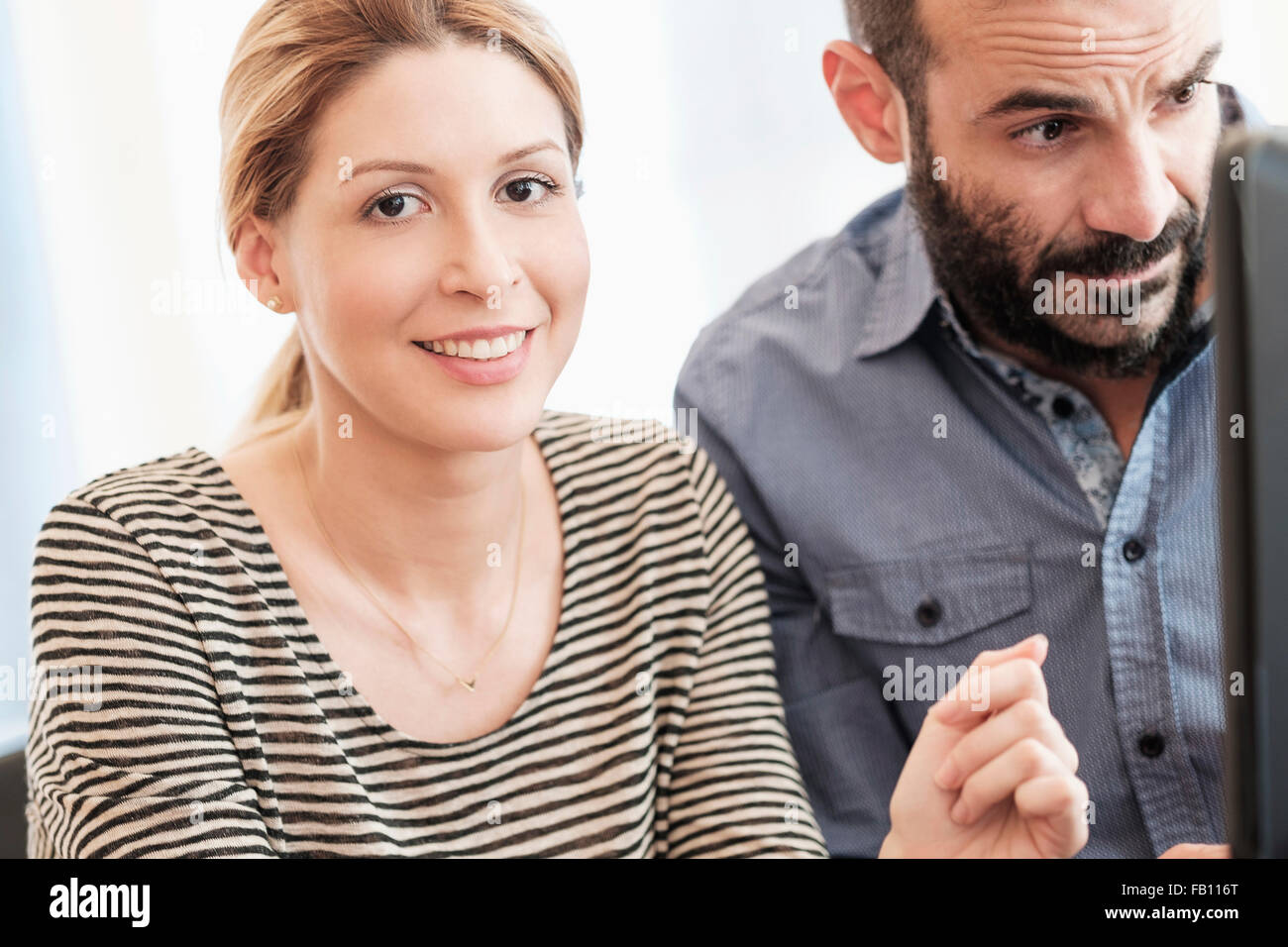 Portrait of woman and man Stock Photo - Alamy