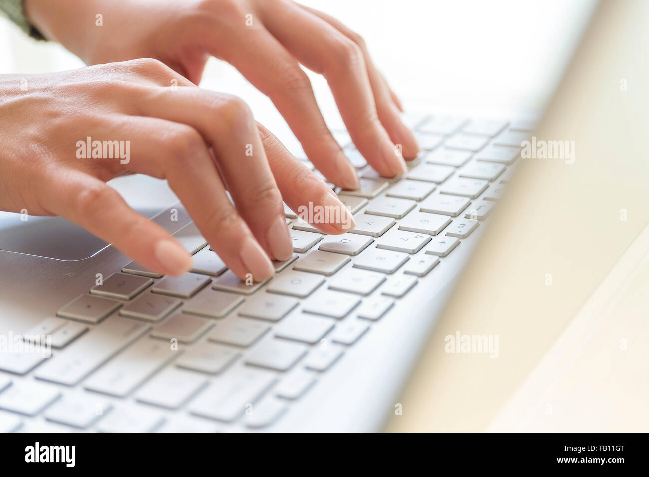 Woman typing on keyboard close hi-res stock photography and images - Alamy