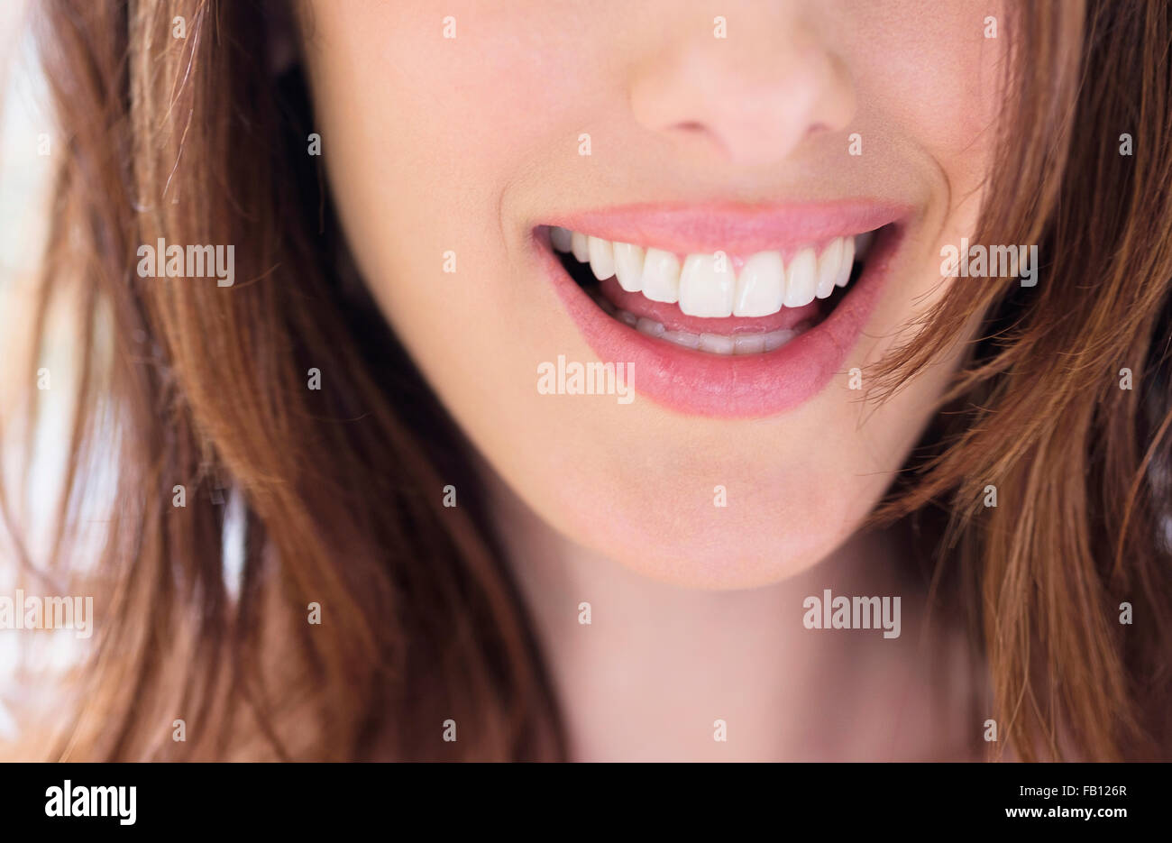 Mouth smiling close up woman hi-res stock photography and images - Alamy