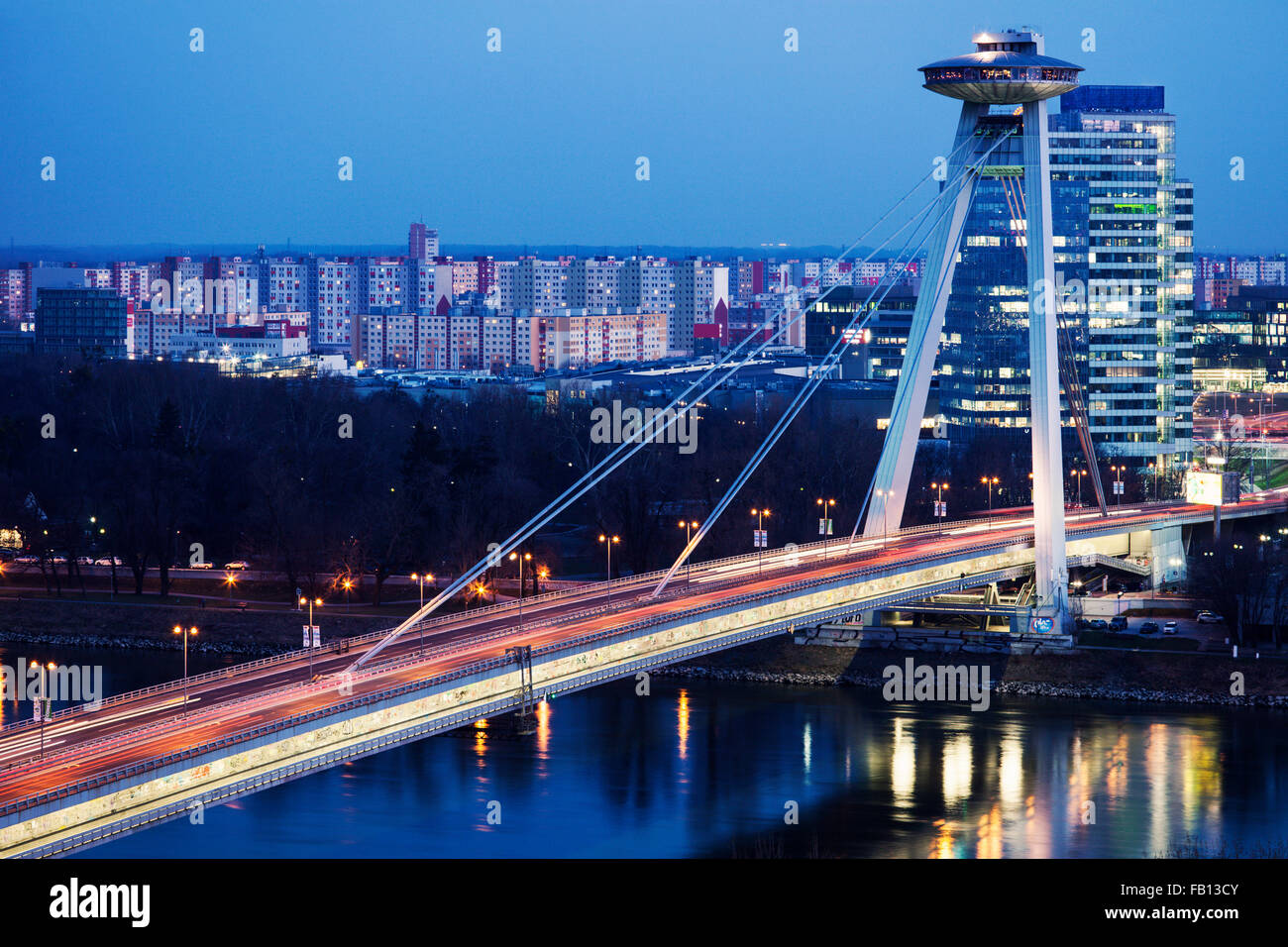 Light trail over the bridge hi-res stock photography and images - Alamy