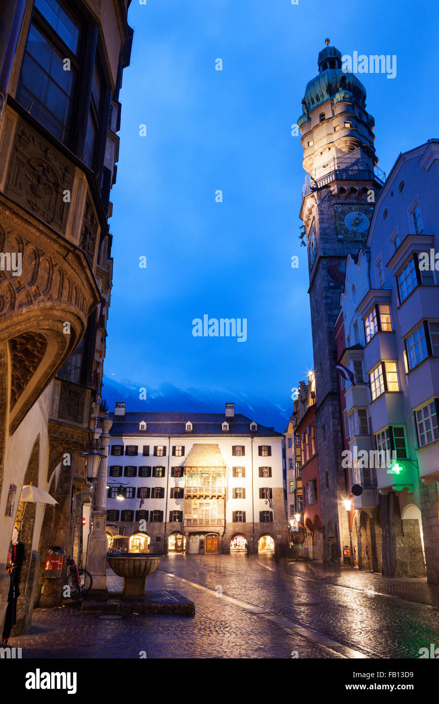 Old town at dusk Stock Photo - Alamy