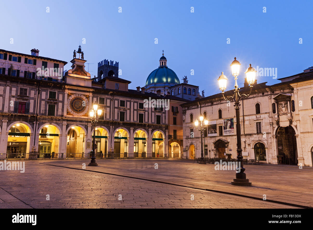 Piazza della Loggia at dusk Stock Photo - Alamy