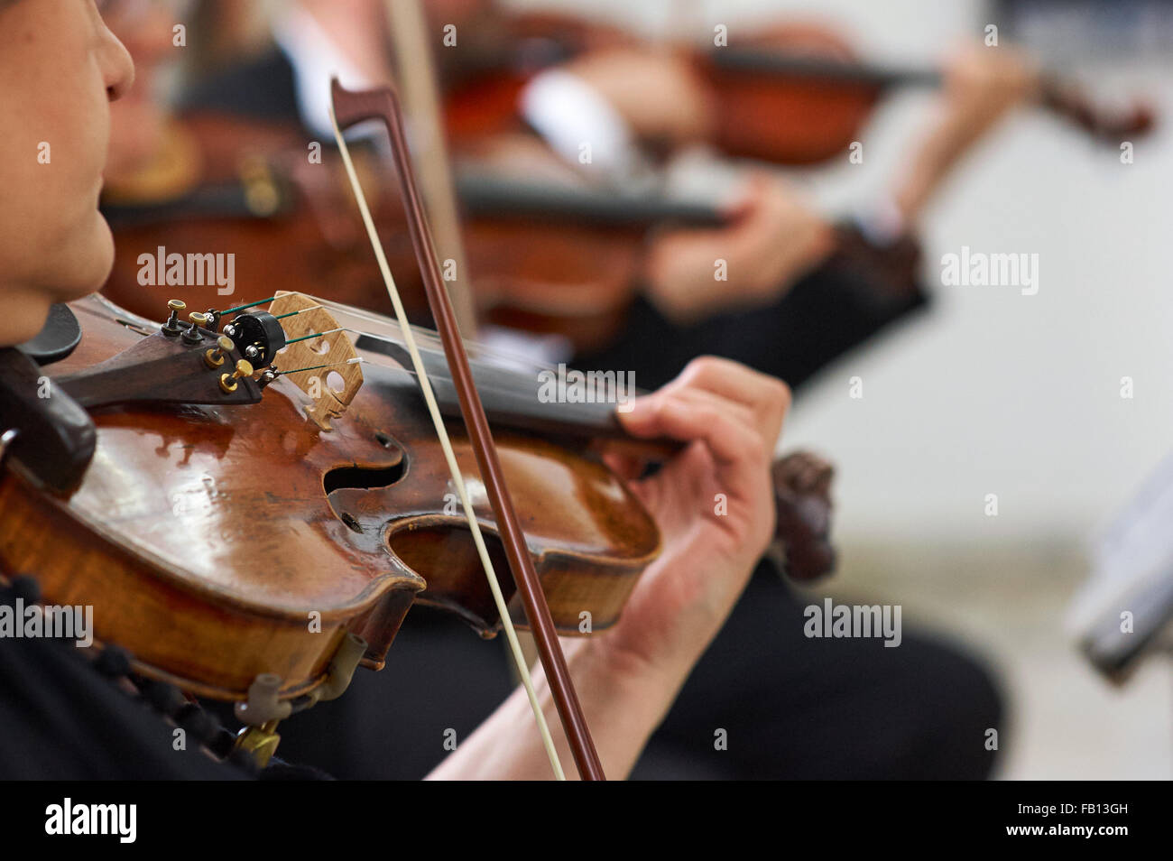 Woman Violinist Playing Classical Violin Music in Musical Performance ...