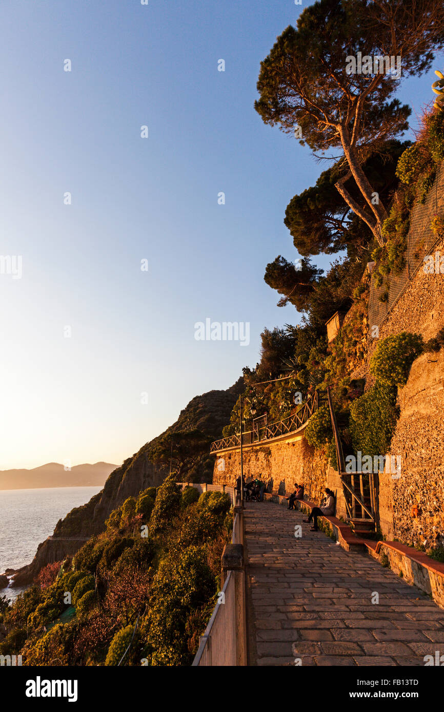 Promenade at sunset Stock Photo - Alamy